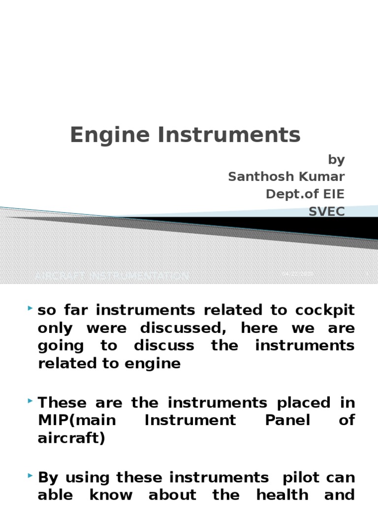 Aircraft Engine Instruments | PDF | Instrumentation | Torque