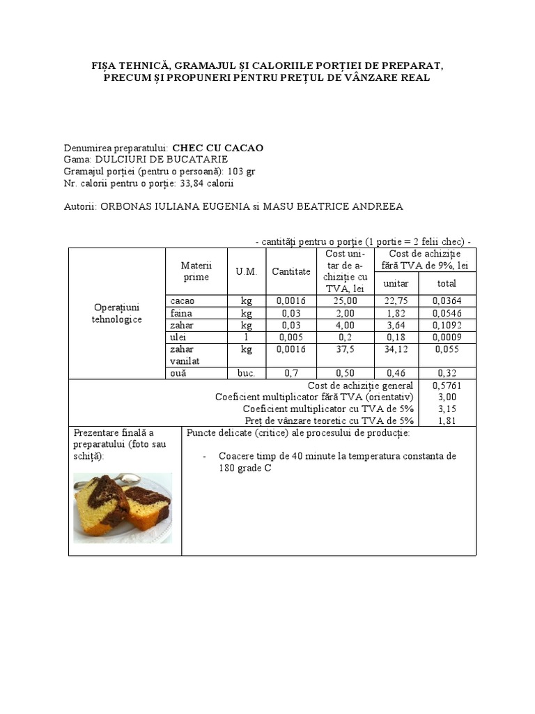 Fisa Tehnica Chec | PDF