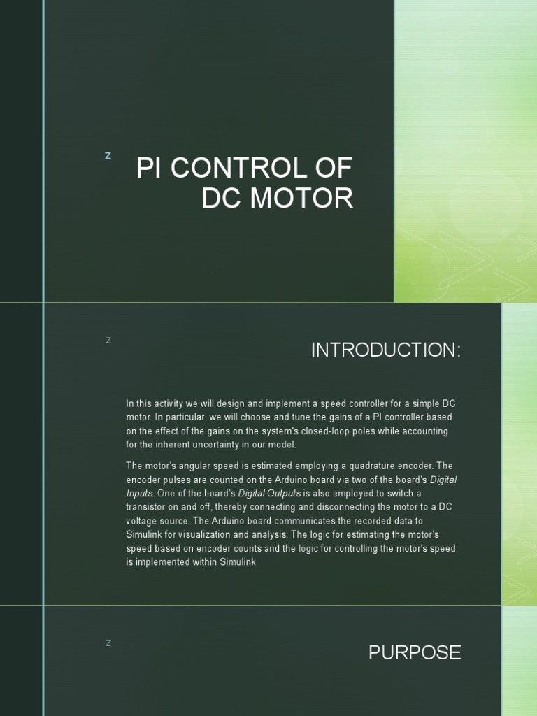 Dc Motor Pi Controller Pdf Control Theory Electric Motor