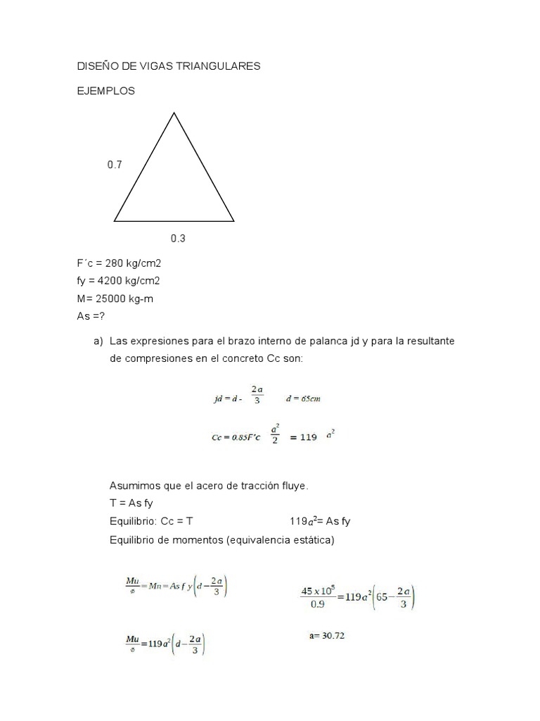 Diseño de Vigas Triangulares | PDF