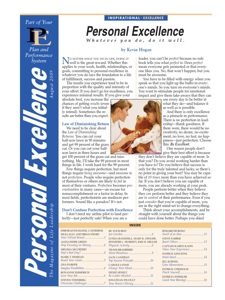 Personal Excellence: Part of Your | PDF | Brand | Contentment
