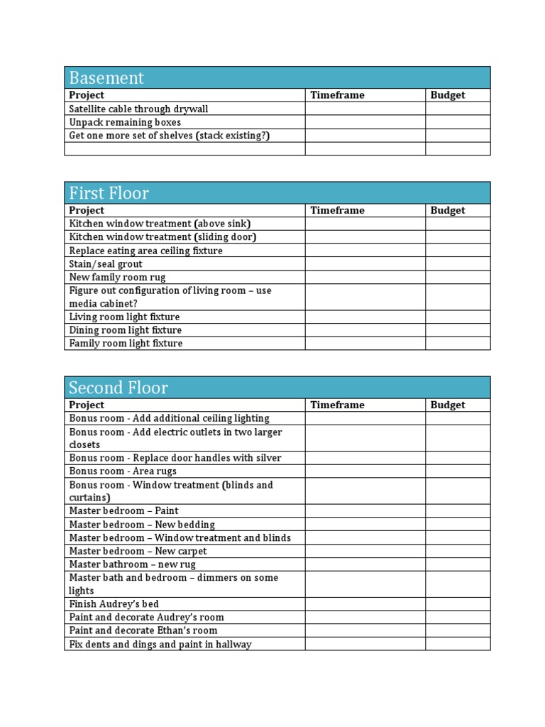 House Project List | PDF