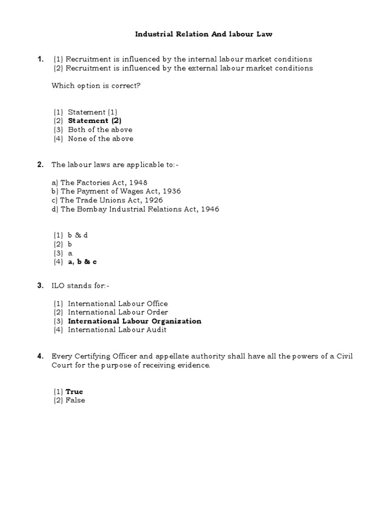 Industrial Relation and Labour Law | PDF | International Labour ...