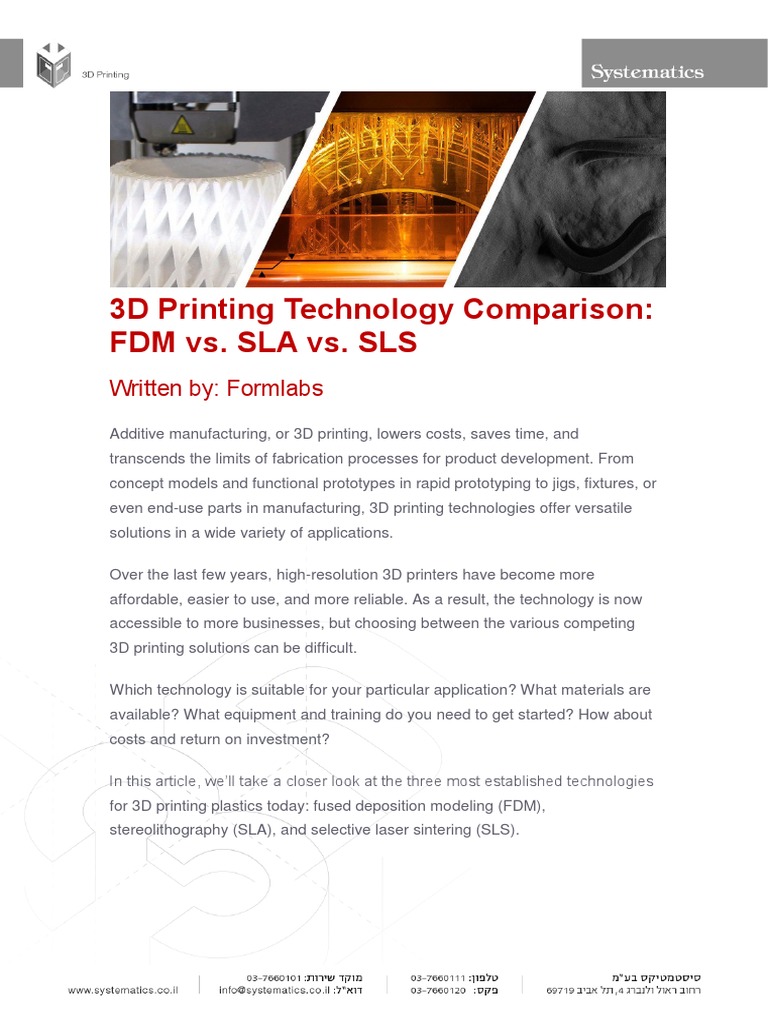 3D Printing Technology Comparison: FDM vs. Sla vs. SLS: Written By ...