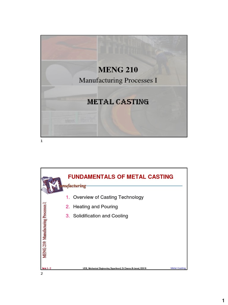 03 - Metal Casting | PDF | Casting (Metalworking) | Casting