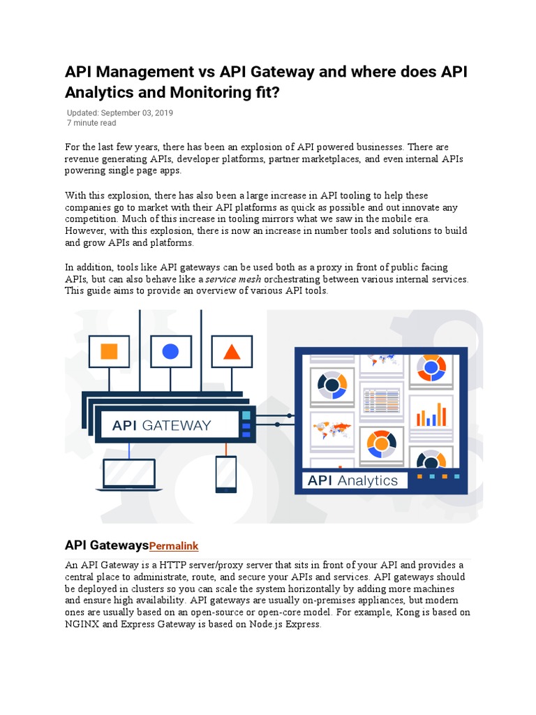 Api Management Vs Api Gateway Pdf Application Programming Interface Analytics