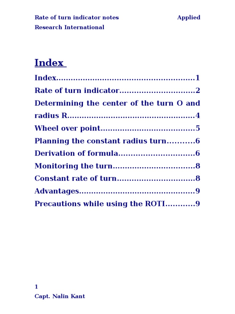 Rate of Turn Indicator | PDF | Angle | Tangent