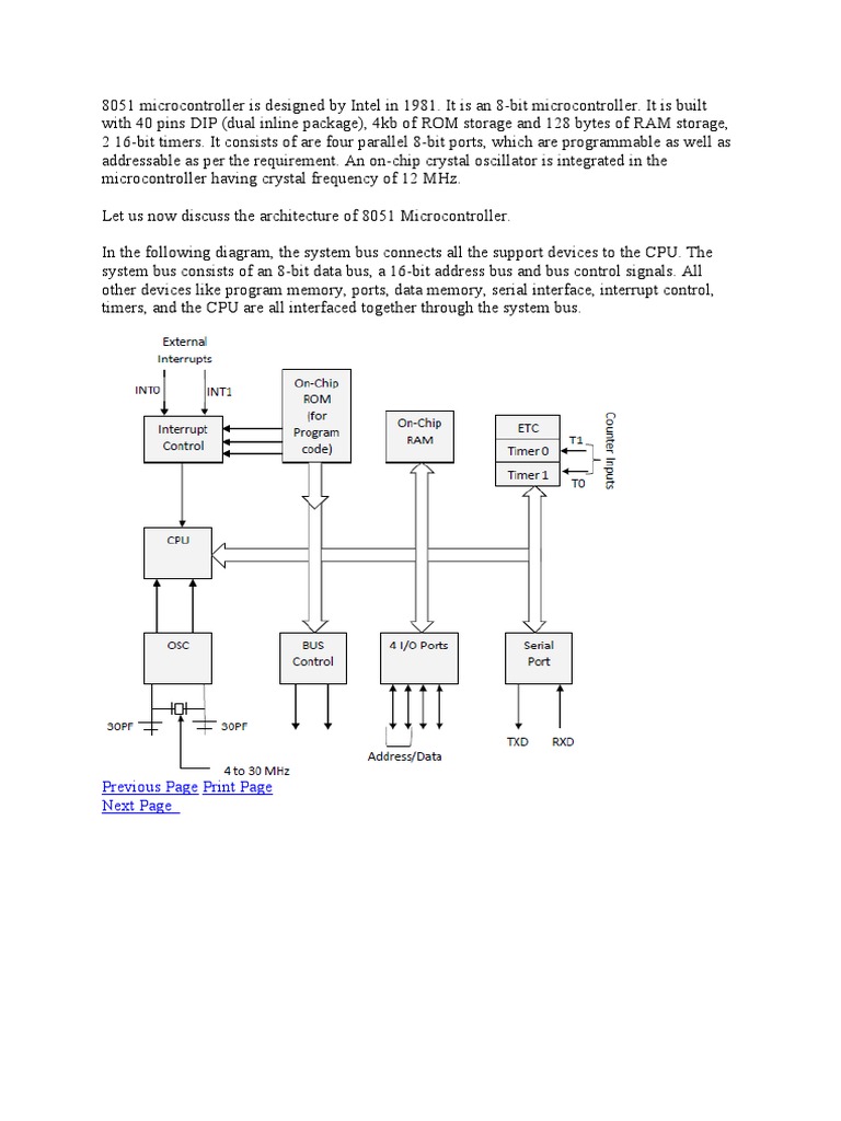 8051 Microcontroller Architecture Explained | PDF