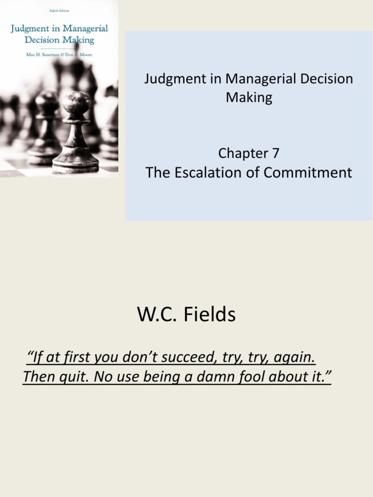 Escalation of Commitment PDF | PDF