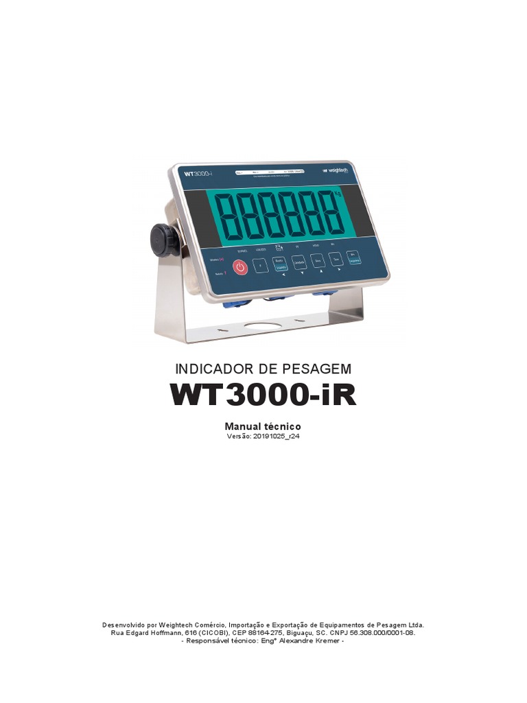 WT3000-iR Manual Técnico POR | PDF | Cálculo | Bluetooth