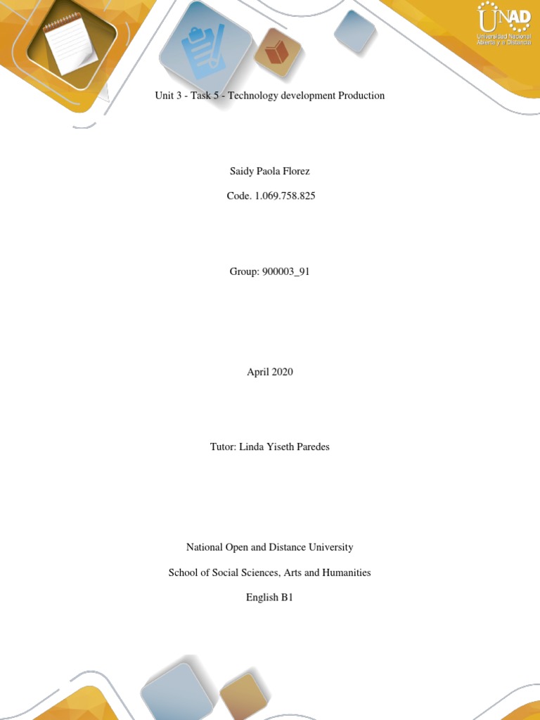 Unit 3 - Task 5 - Technology Development Production | PDF