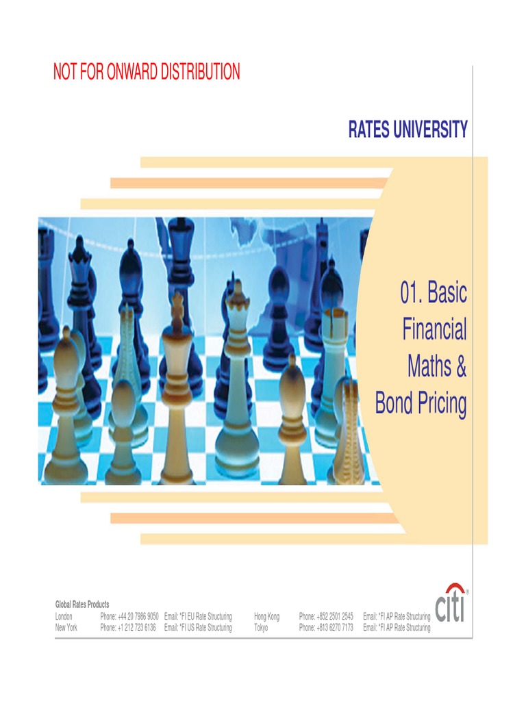 Basic Financial Maths & Bond Pricing: Not For Onward Distribution | PDF ...