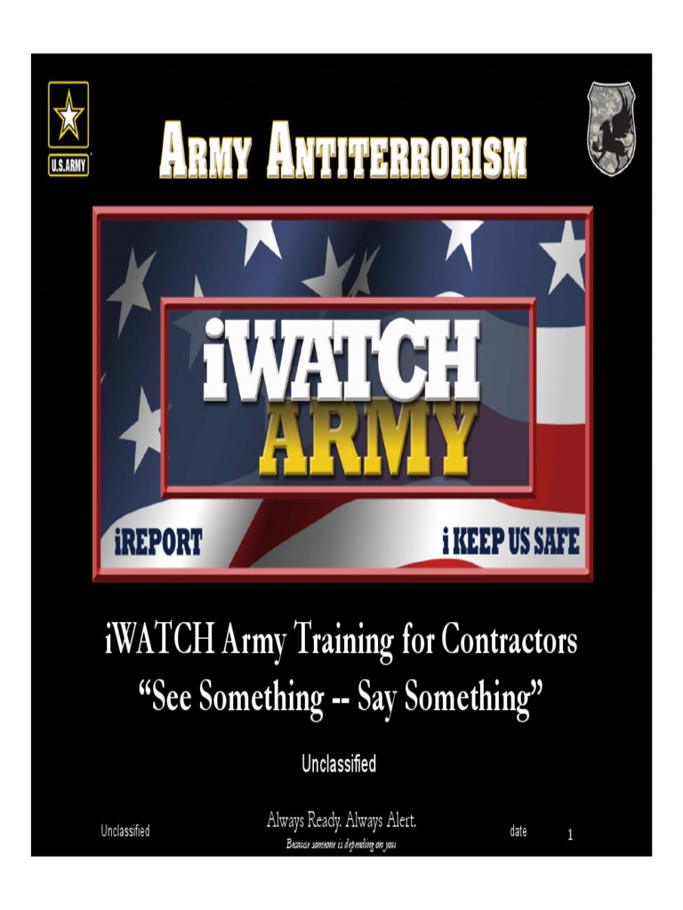 iWATCH Army Training Guide | PDF | Classified Information | Counter ...