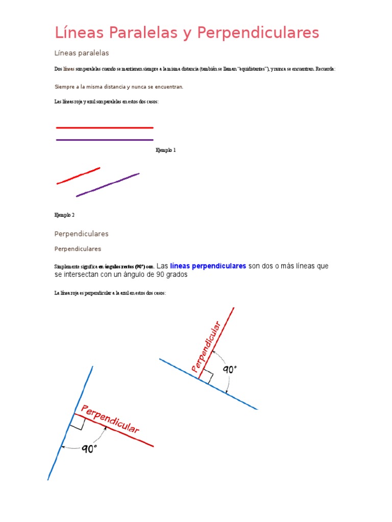 Lineas Paralelas y Perpendiculares | PDF
