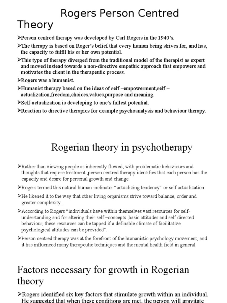 Understanding Person-Centered Therapy | PDF | Psychotherapy | Positive ...