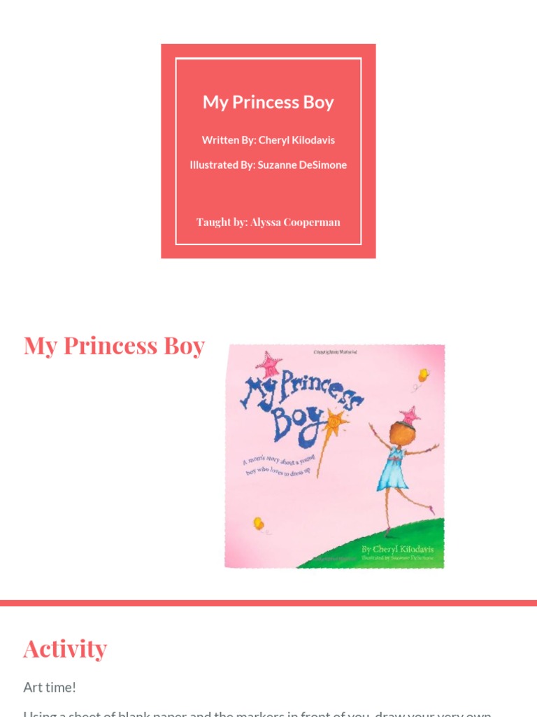 My Princess Boy Activity Guide | PDF | Home & Garden | Art