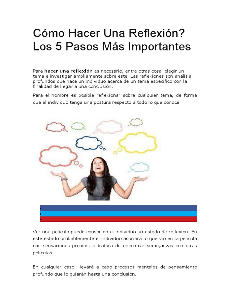 Cómo Hacer Una Reflexión | PDF | Mente | Sicología
