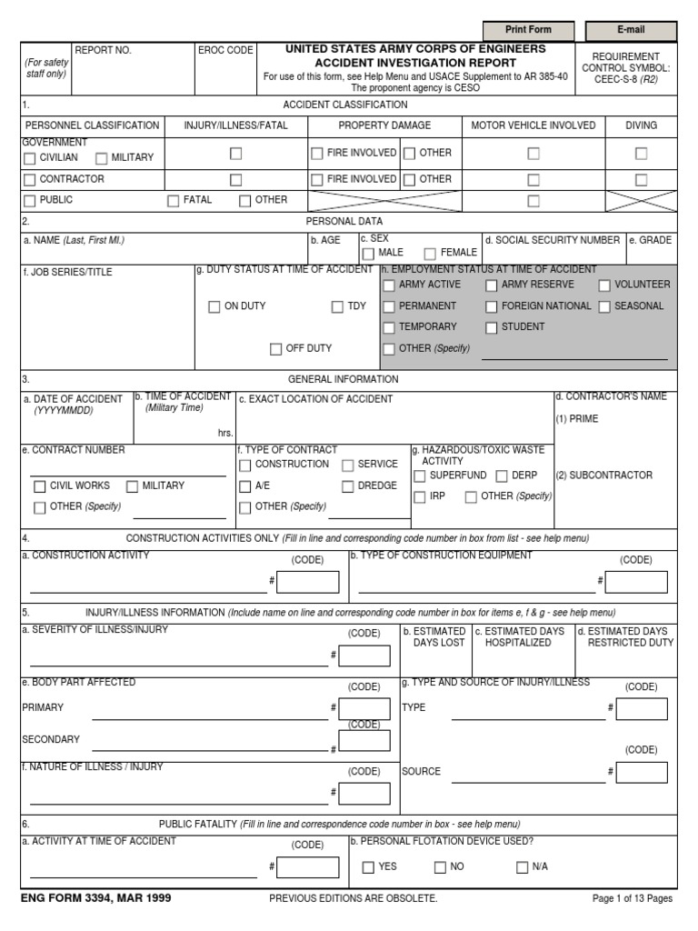 United States Army Corps of Engineers Accident Investigation Report ...