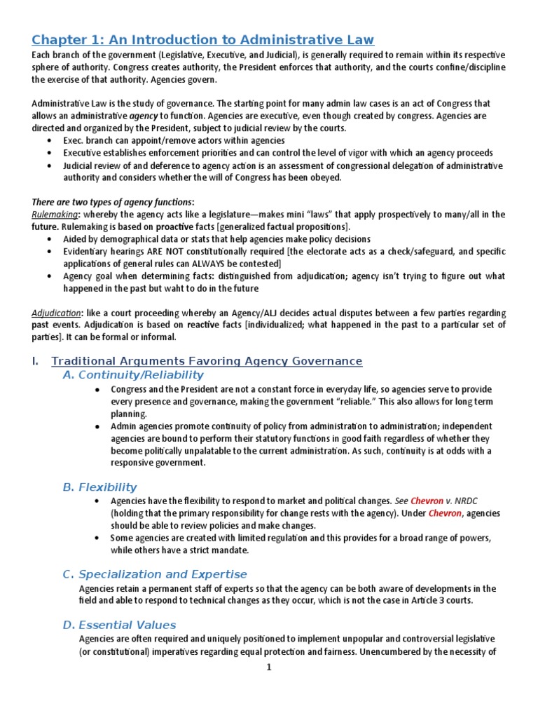 Chapter 1: An Introduction To Administrative Law: There Are Two Types ...