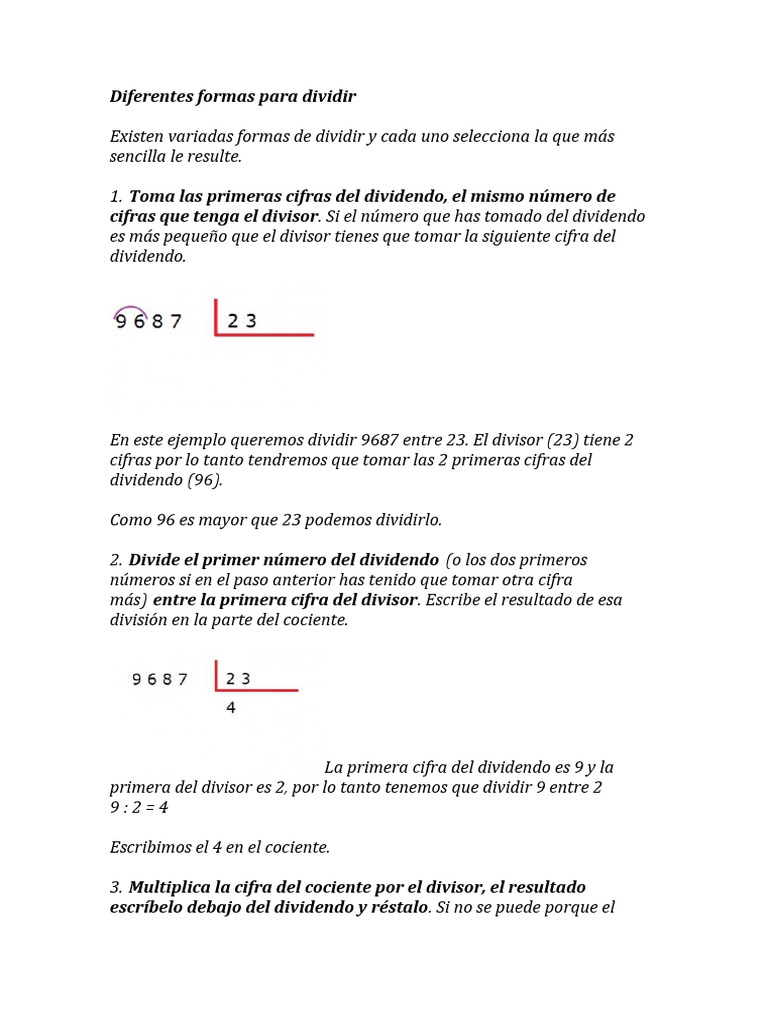 Diferentes Formas para Dividir Blog | PDF | División (Matemáticas ...