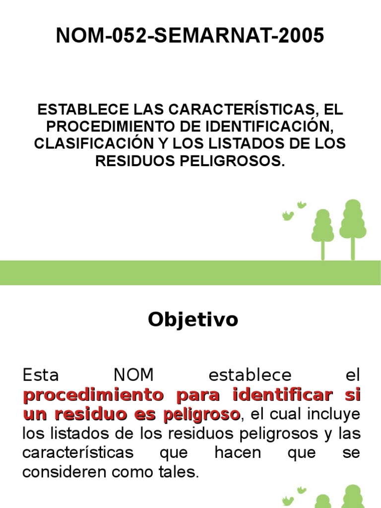 NOM-52-SEMARNAT-CRETIB - Pps | PDF | Nitrato | Ácido