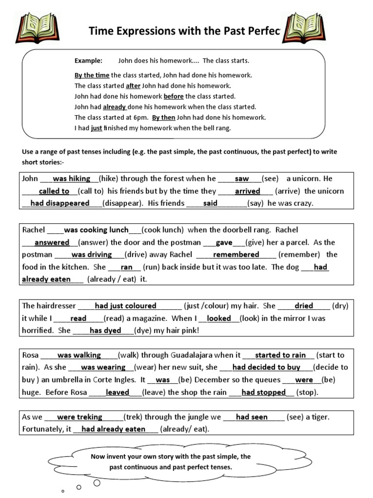 Past Perfect Time Expressions Explained | PDF | Language Arts & Discipline