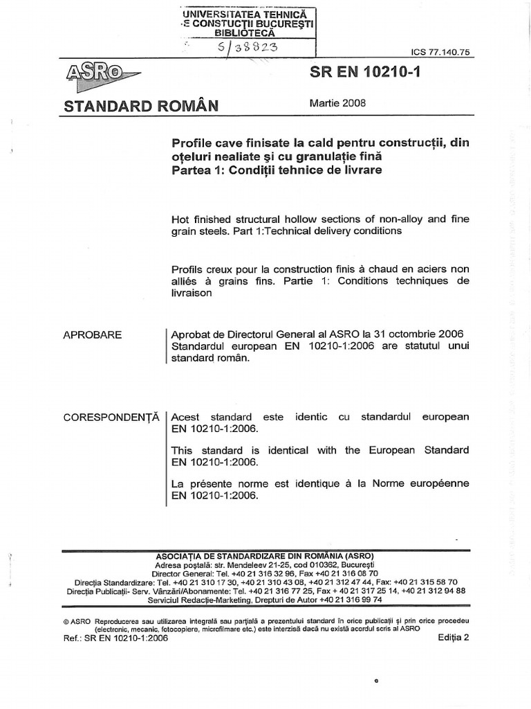 SR en 10210-1 | PDF
