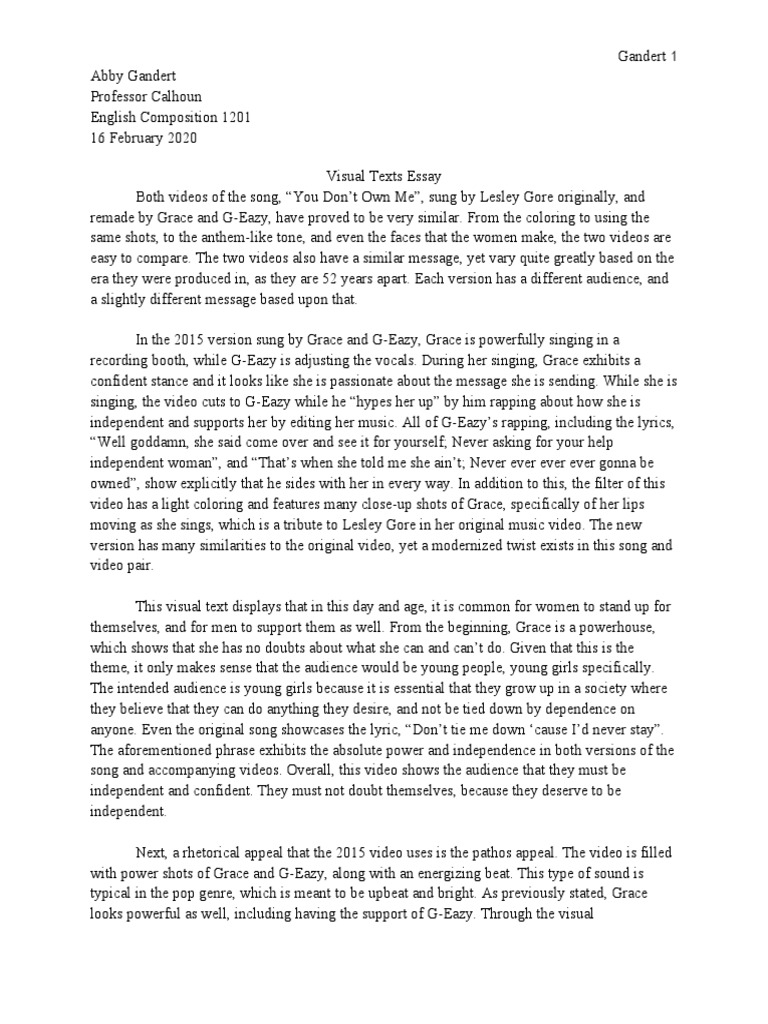 Visual Texts Essay | Download Free PDF | Singing | Entertainment