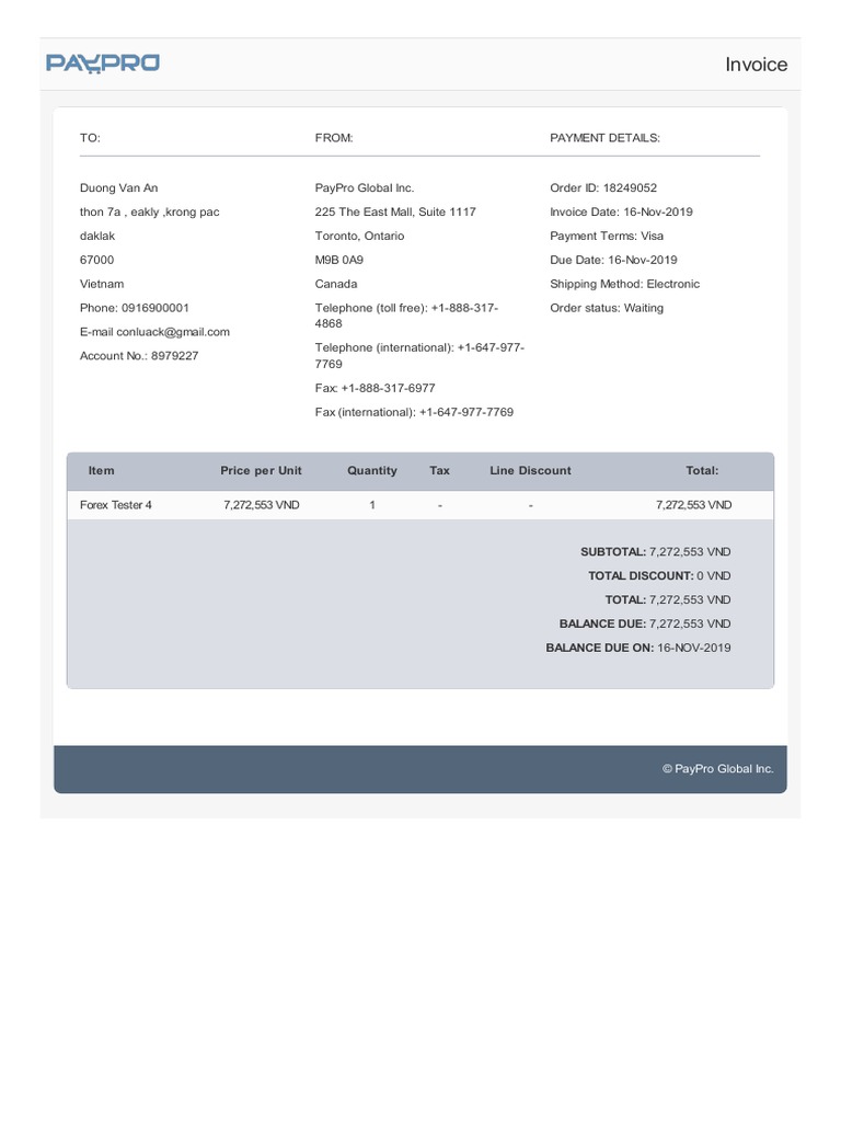 Invoice: Item Price Per Unit Quantity Tax Line Discount Total | PDF