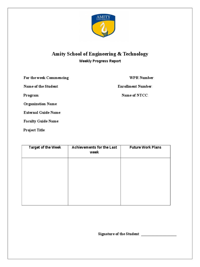 Amity WPR Format PDF | PDF