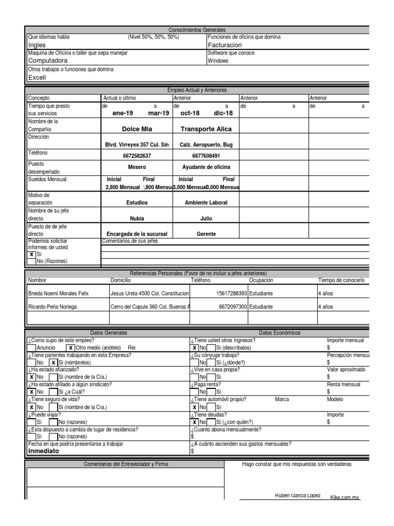 Cómo Llenar La Parte Trasera De Una Solicitud Pdf Economias Business