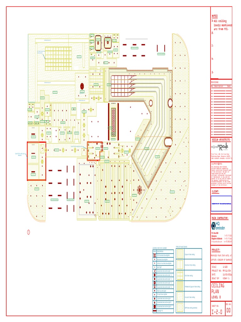Ceiling Plan: Notes All Ceiling Levels Mentioned Are From FFL | PDF ...