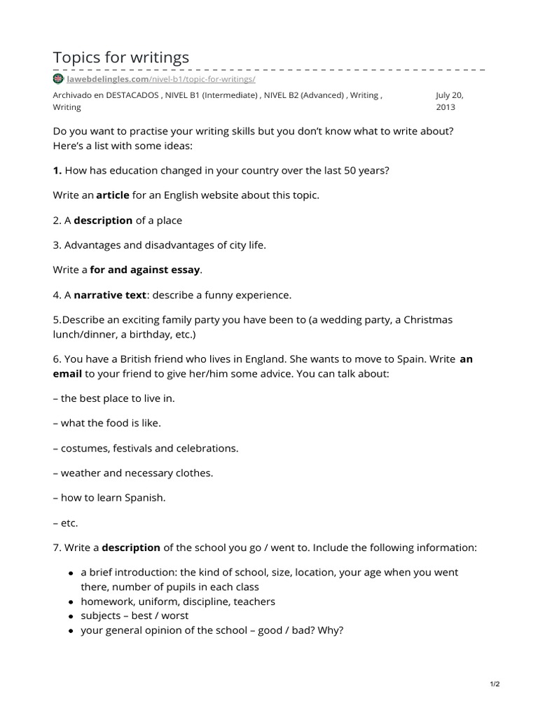 Topics B2 | PDF | Enseñando y aprendiendo | Escuelas