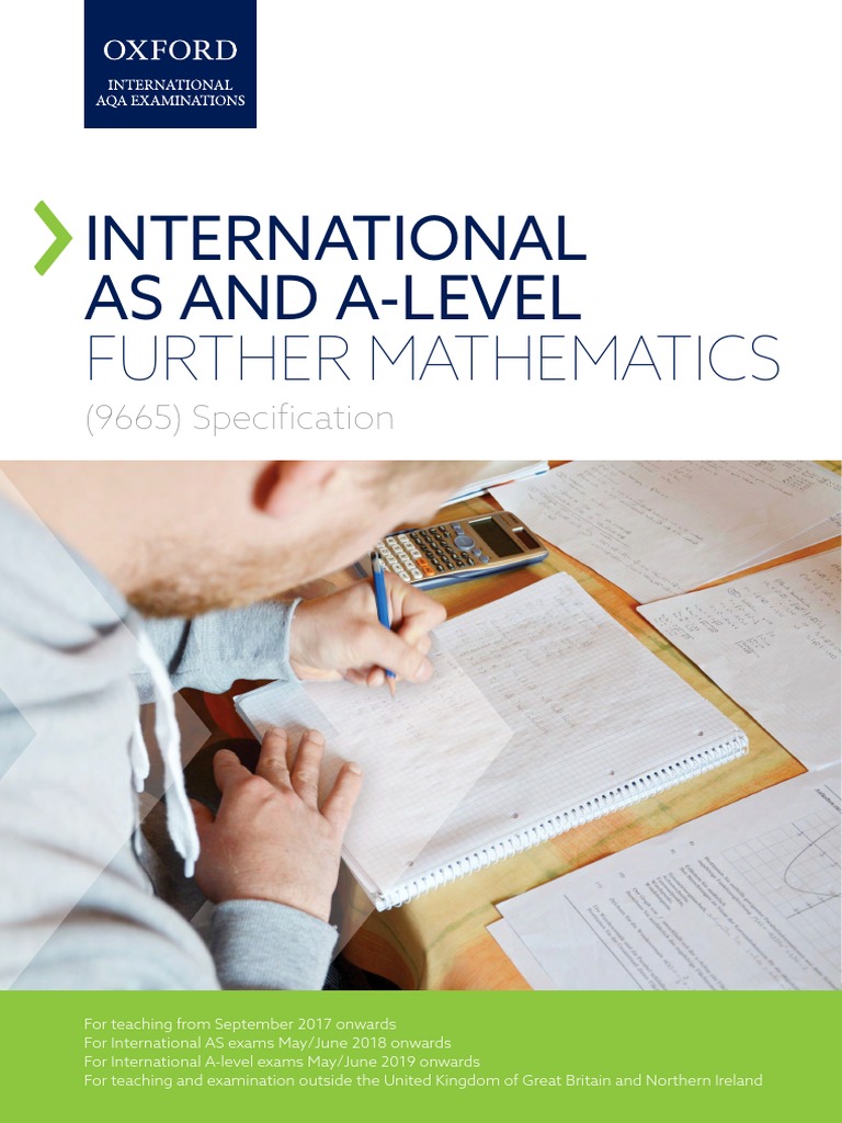 Oxfordaqa International As and A Level Further Maths Specification PDF ...