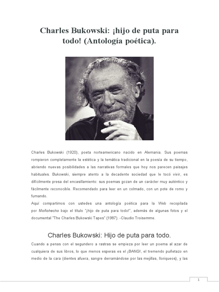 Charles Bukowski | PDF | Naturaleza