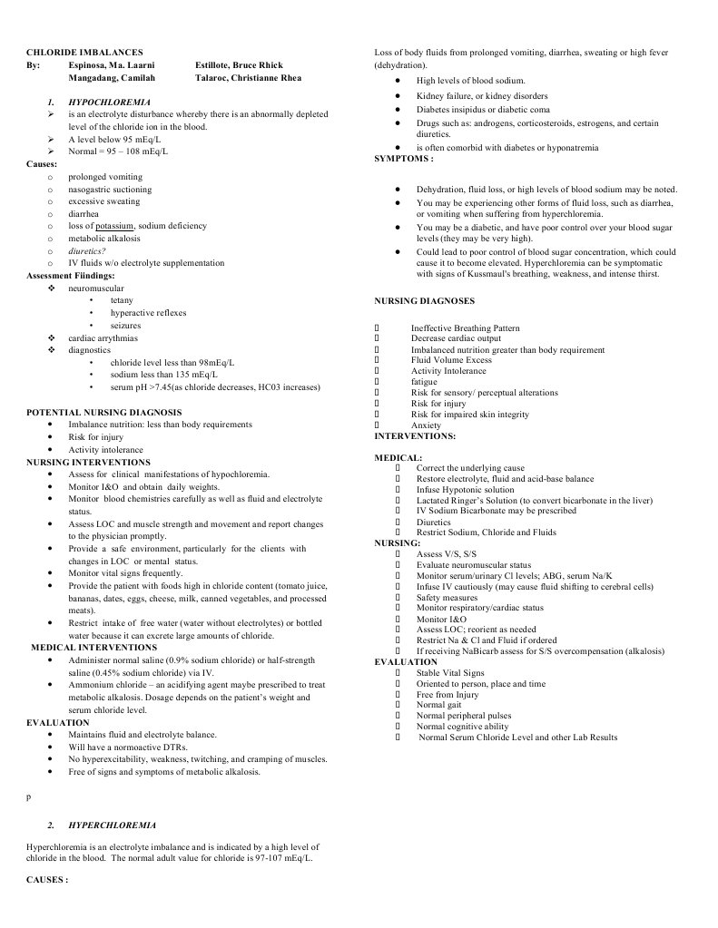 An Overview of Hyperchloremia: Causes, Signs, Symptoms, Diagnosis ...