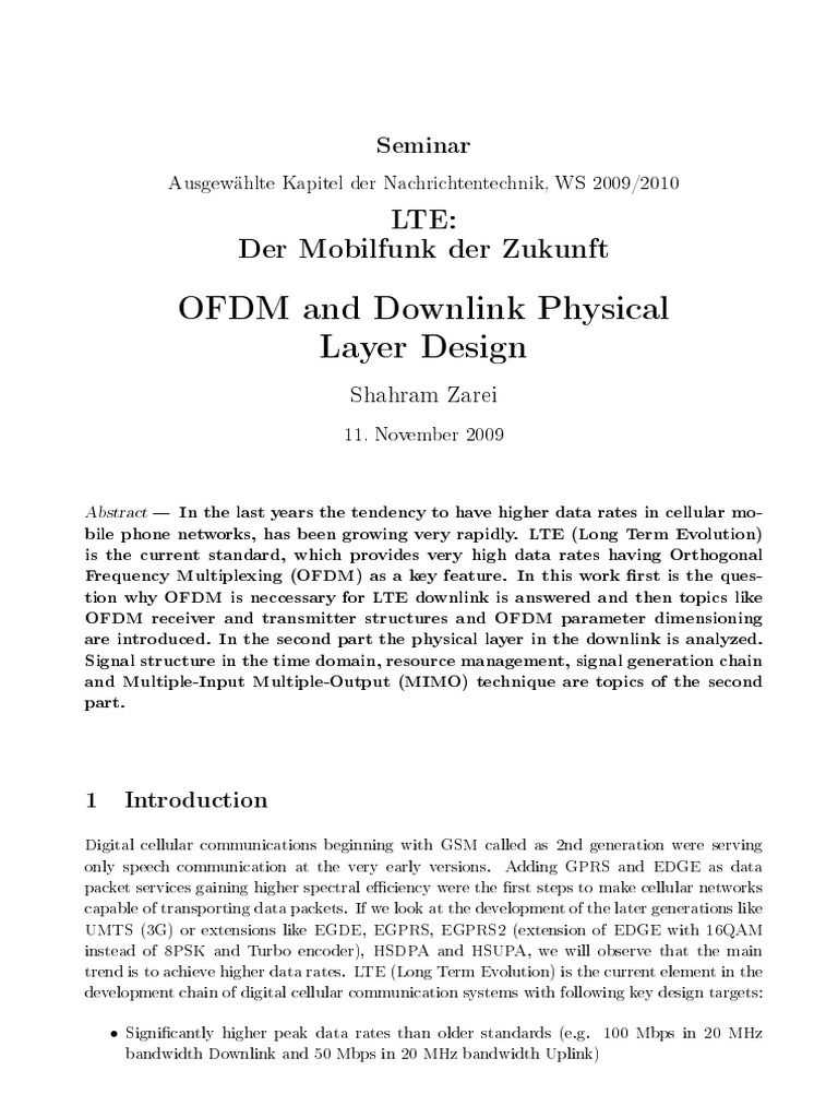 Ofdm And Downlink Physical Layer Design Lte Der Mobilfunk Der Zukunft