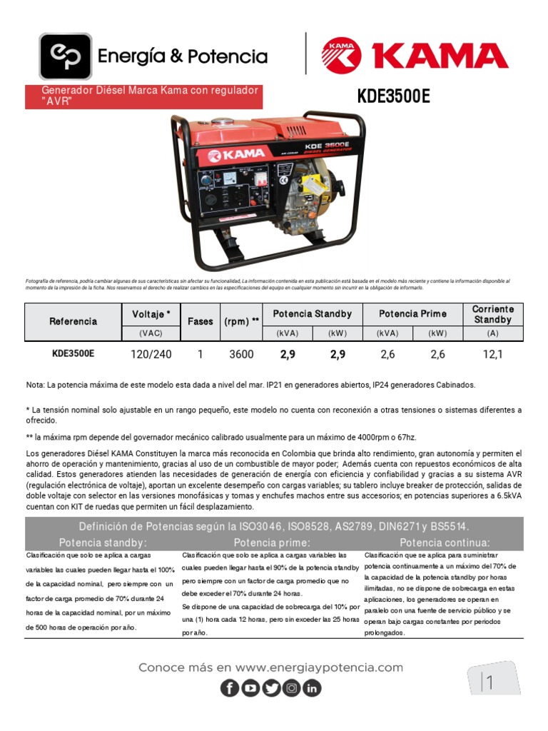 Kde3500e PDF | PDF | Generador eléctrico | voltaje