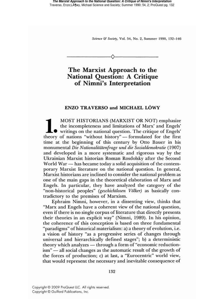 Enzo Traverso y Michael Lowy - The Marxist Approach To The National ...