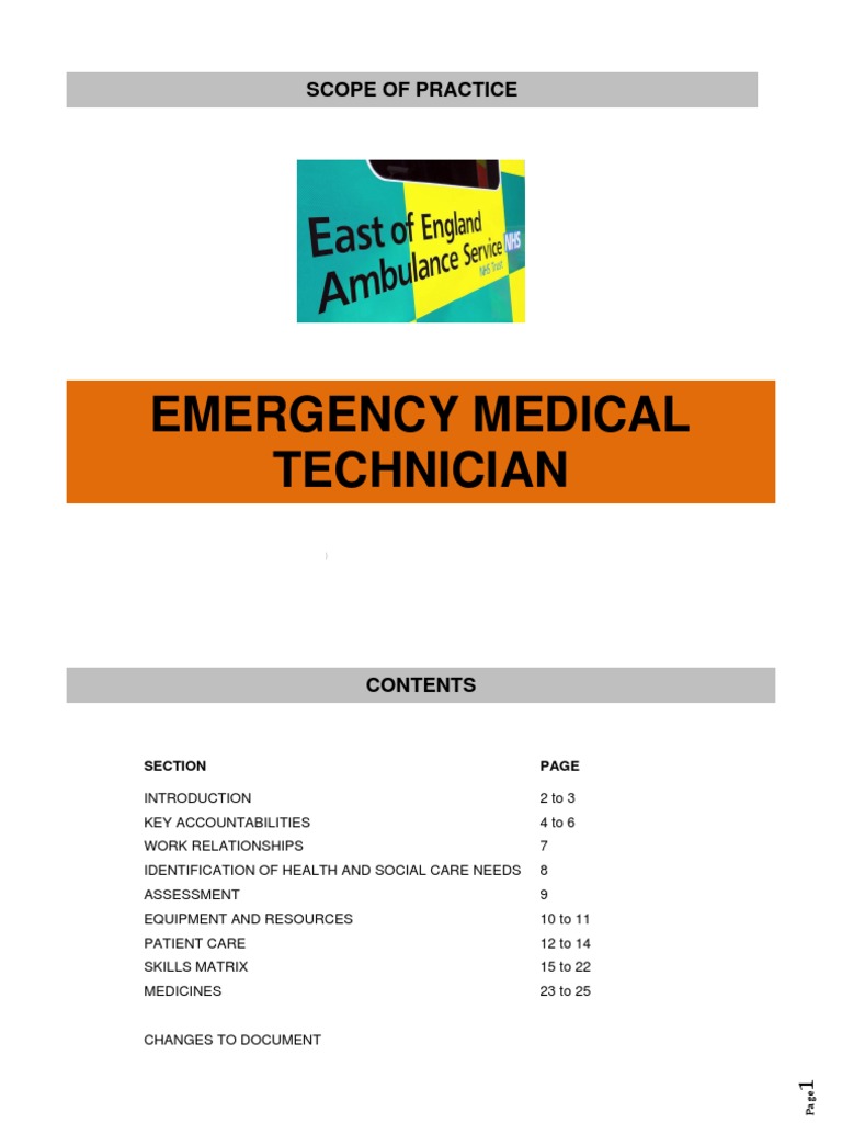 Emt Scope Of Practice Pdf Emergency Medical Technician Emergency