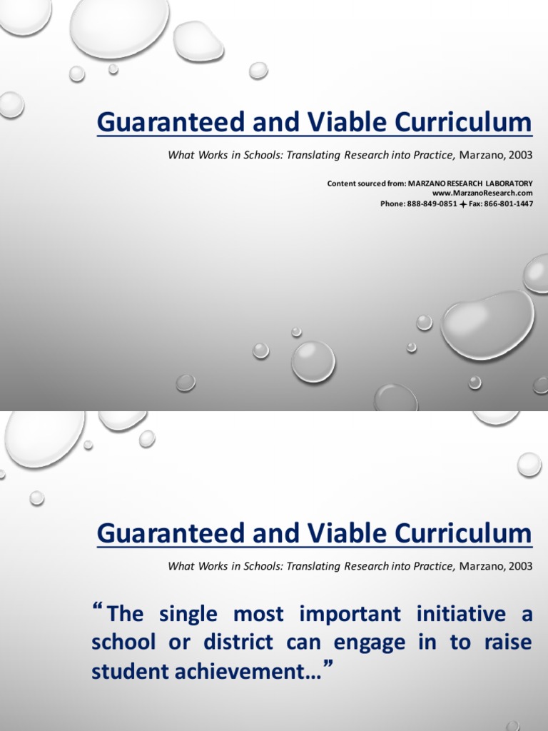 Understanding Guaranteed Viable Curriculum | PDF | Curriculum ...