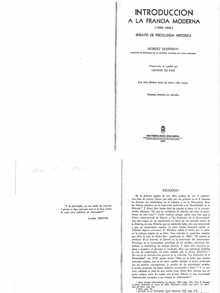 Mandrou. - Introduccion A La Francia Moderna. | PDF