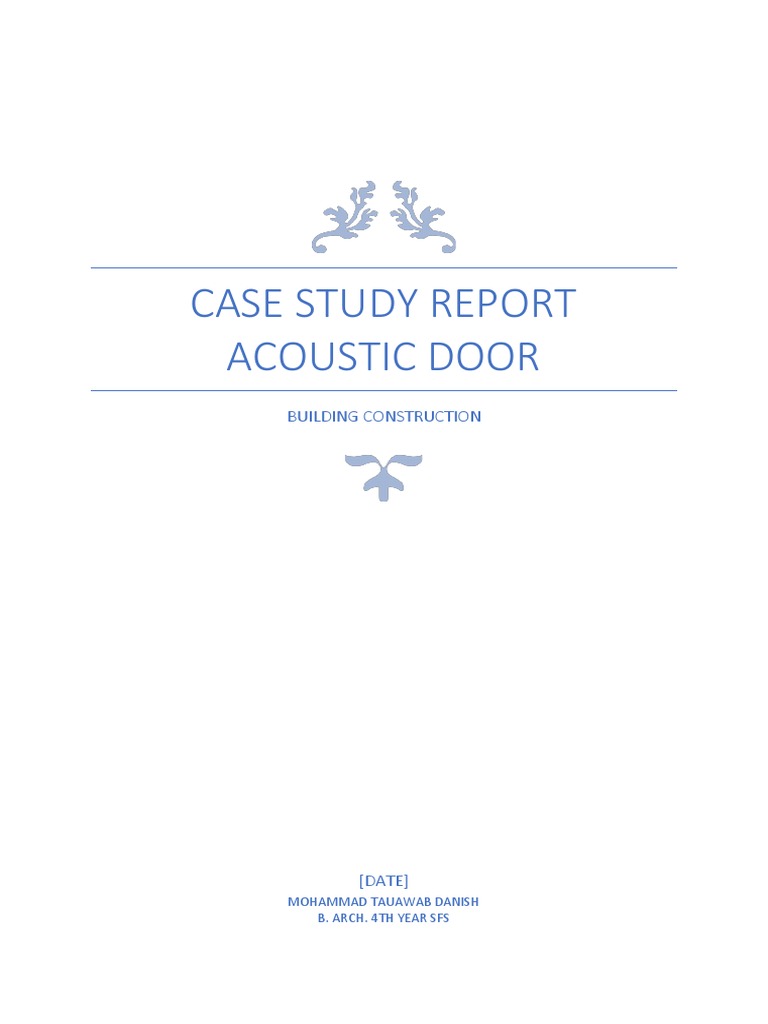 Case Study Report Acoustic Door | PDF | Door | Plywood