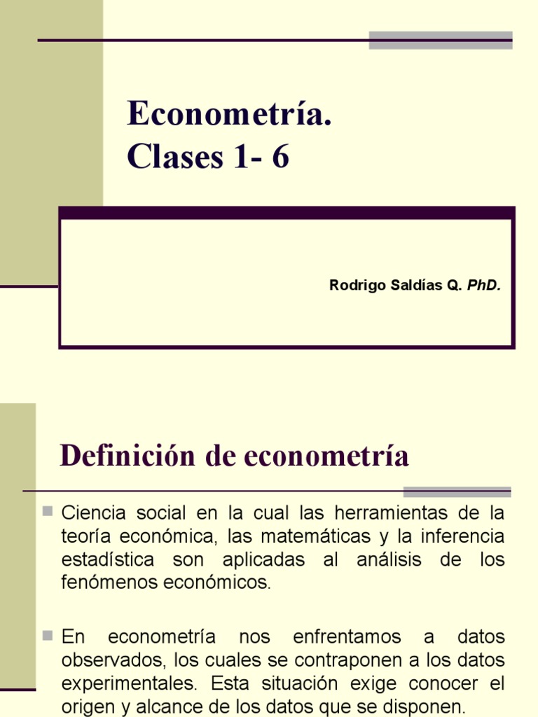 Clases Econometria | PDF | Econometría | Estimador