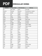 Regular and Irregular Verbs List | PDF | English Grammar | Semantics