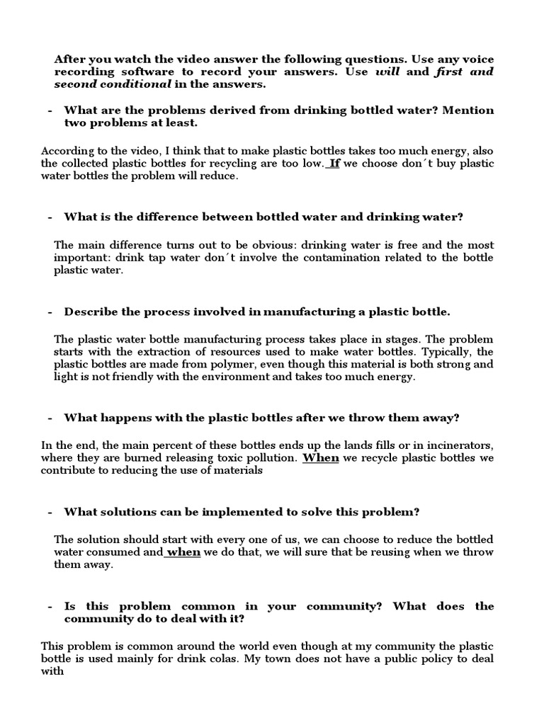 The Environmental Impacts and Potential Solutions of Plastic Water ...