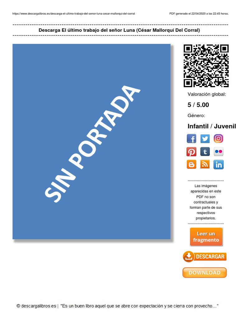 Descarga El Último Trabajo Del Señor Luna (César Mallorquí Del Corral ...