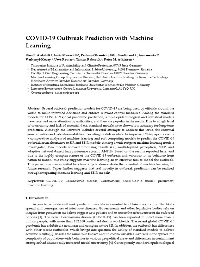 COVID-19 Outbreak Prediction With Machine Learning | PDF | Genetic Algorithm | Artificial Neural ...