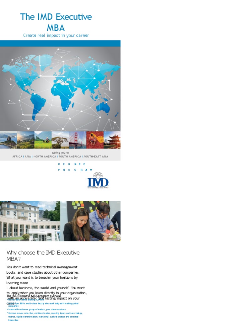 Imd Emba Brochure | PDF | Master Of Business Administration | Leadership
