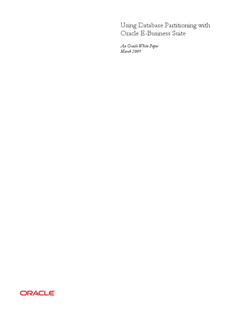 Using Database Partitioning With Oracle E Business Suite | PDF